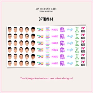 NKOTB New Kids on the Block Nail Decals Stickers Waterslide Faces ...
