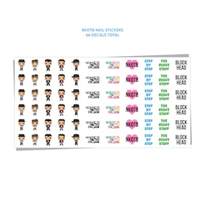 NKOTB New Kids on the Block Nail Decals Stickers Waterslide Boyband ...