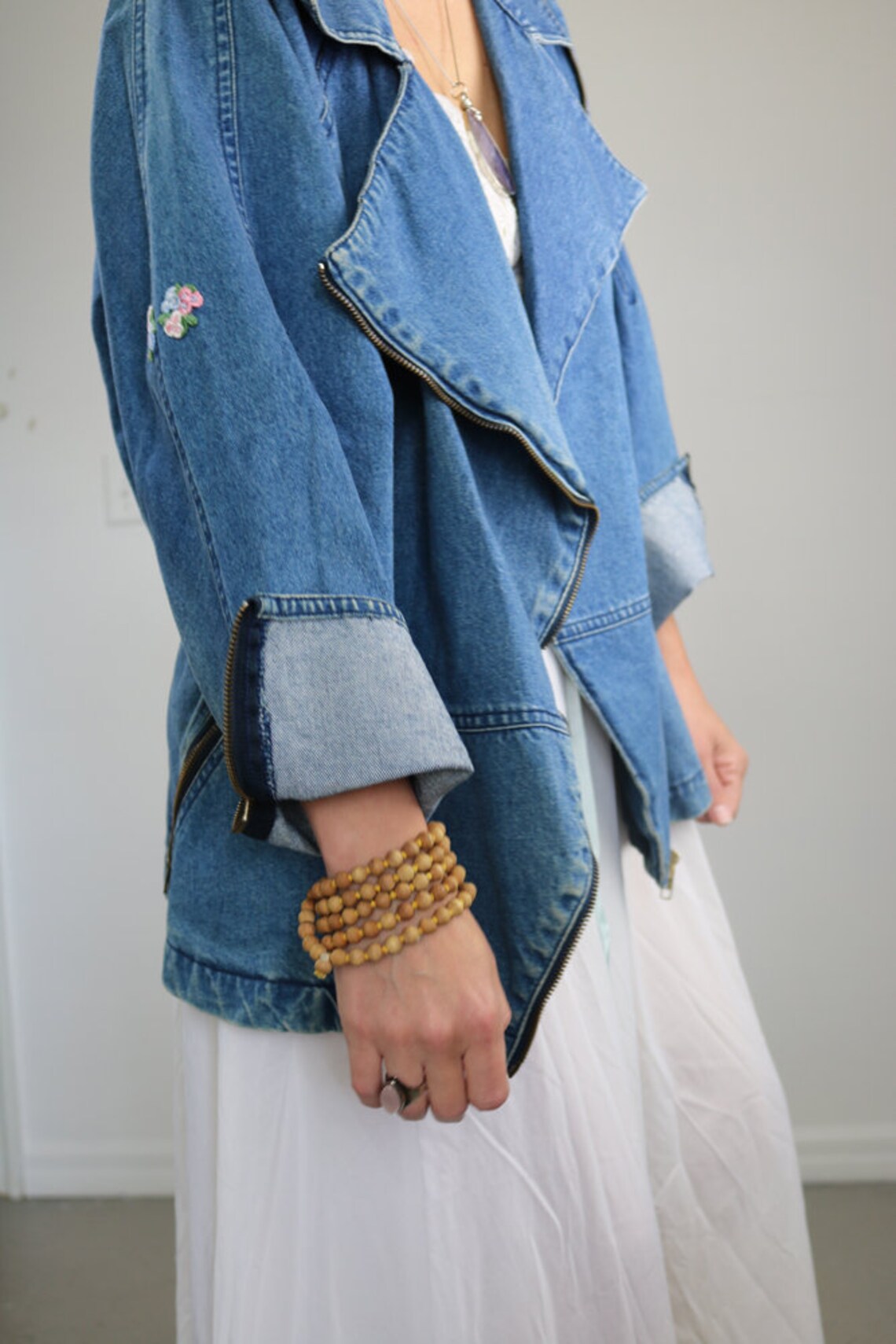 70s - Early 80s Asymmetrical Denim Jacket by EXIT Paris, Urban, Grunge ...