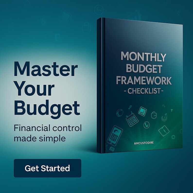 Monthly Budget Framework Checklist 5 Page Digital Download Personal ...