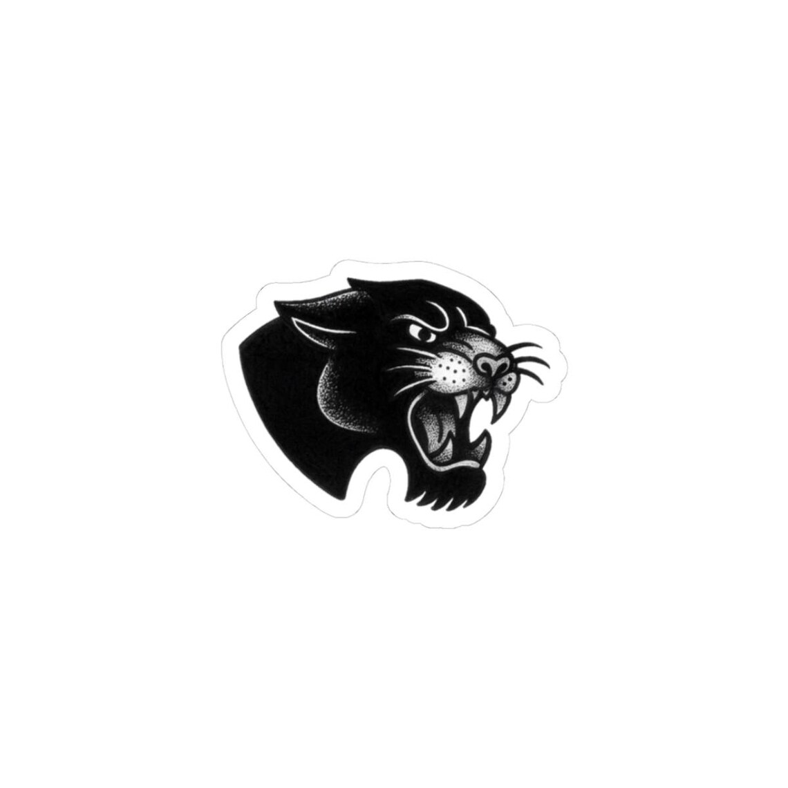 Panther Head Sticker: Traditional Tattoo Dotwork Design, Laptop Decal ...