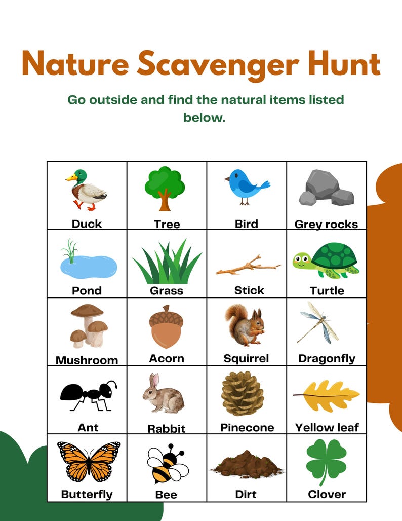 Mindfulness Nature Scavenger Hunt Activity - Etsy