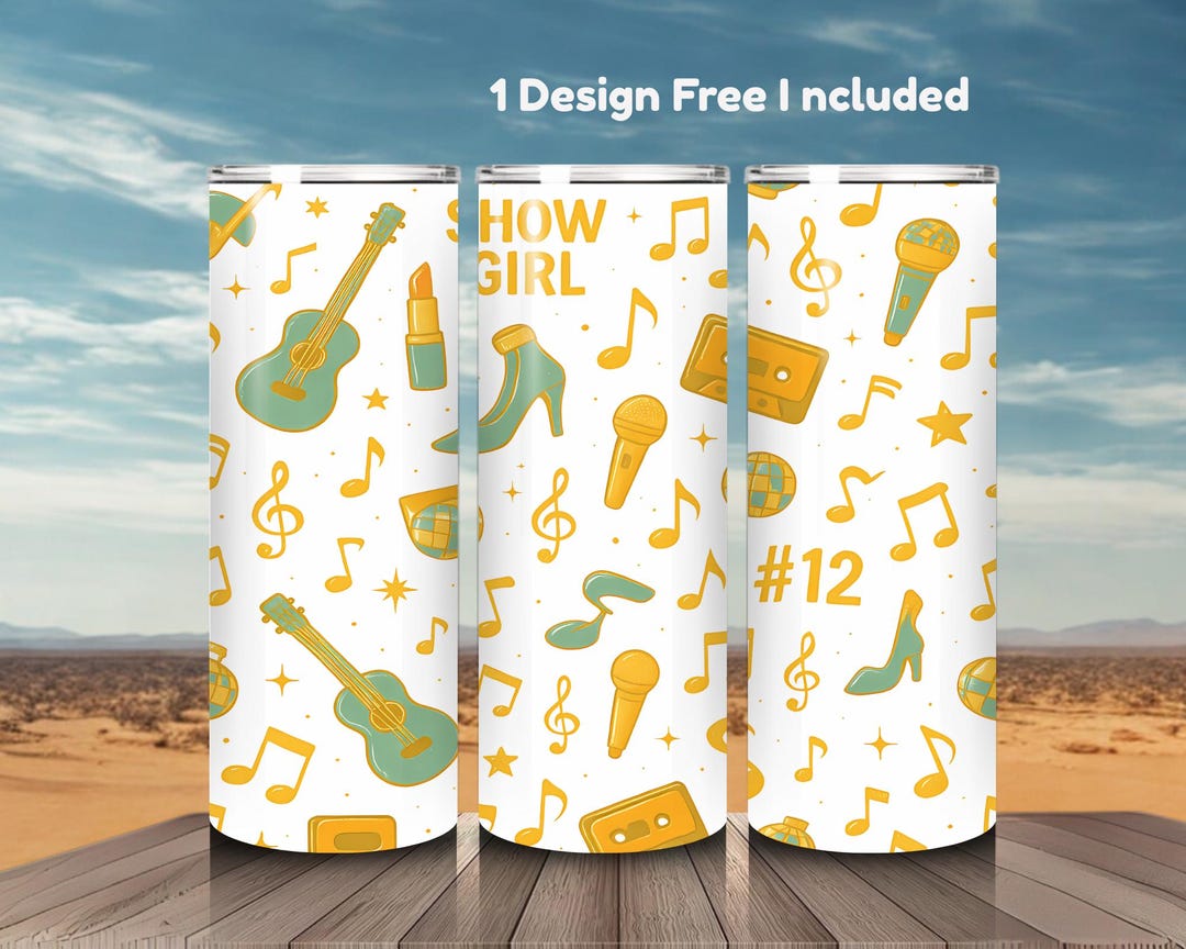 Showgirl Tumbler Wrap 20oz Skinny Tumbler Sublimation Design Digital ...