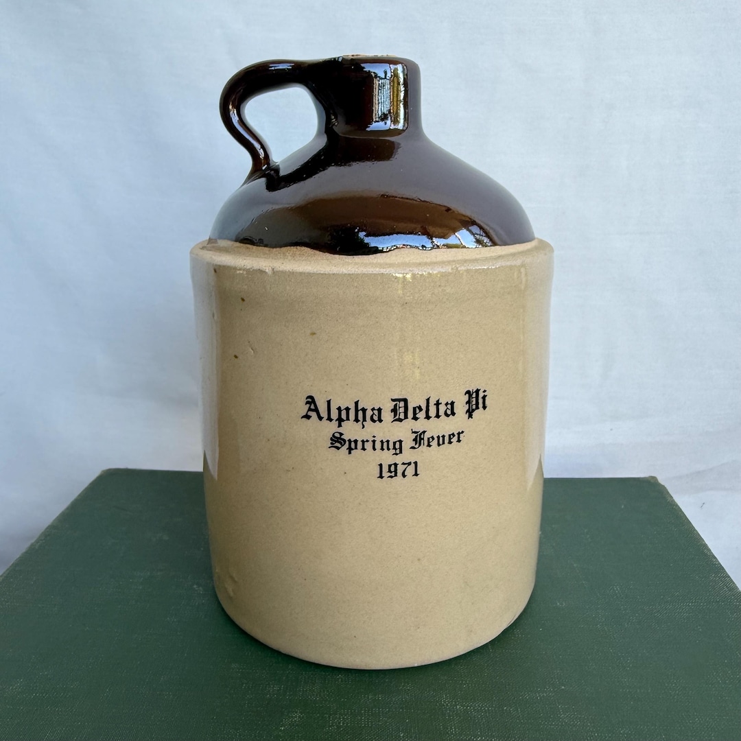 Vintage Stoneware Whisky Jug, 1971 Alpha Delta Pi "spring Fever ...