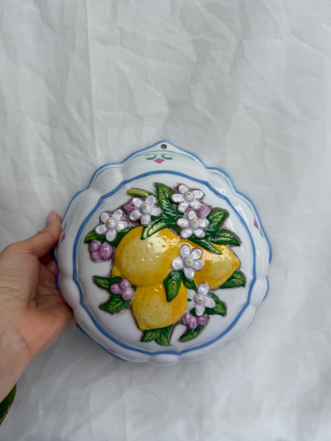 Vintage Franklin Mint Lemon Blossom Jello Mold, French Country Ceramic ...