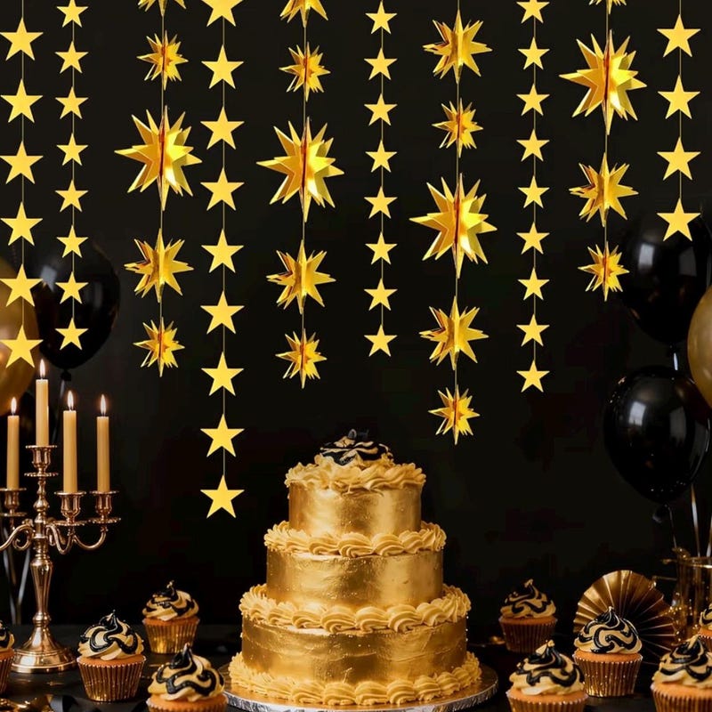 Gold Star Garland - Etsy