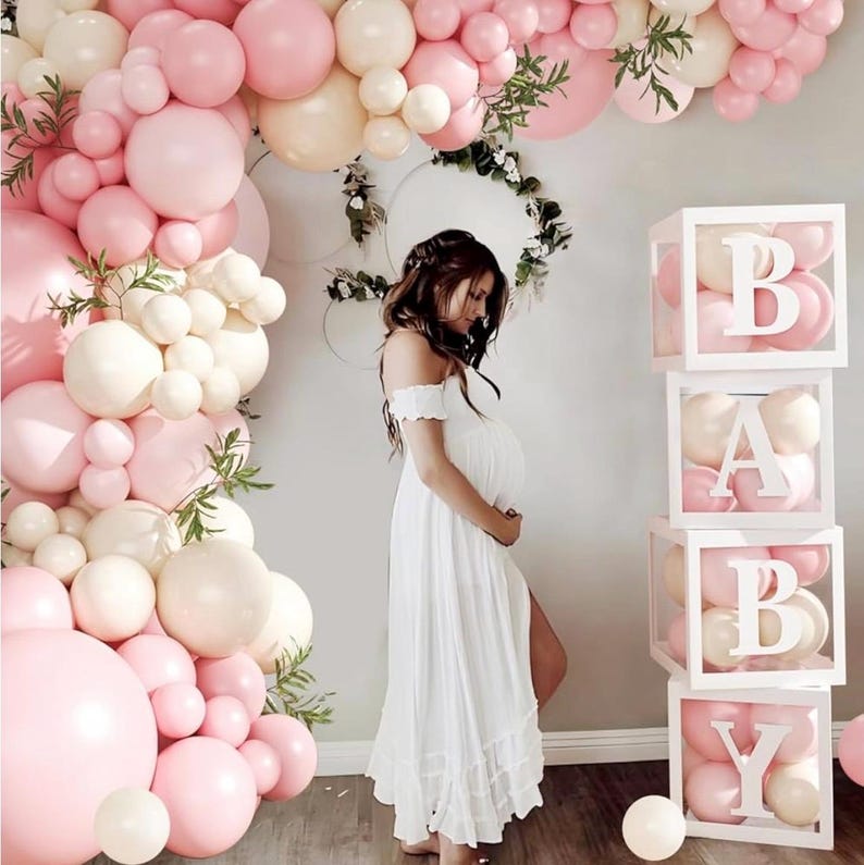 Pink Balloon Arch Garland Kit, 132pcs Pink Baby Shower Decorations for ...