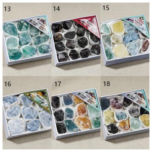 Natural Mineral Specimen Set | Raw Crystal Collection Box | Educational ...