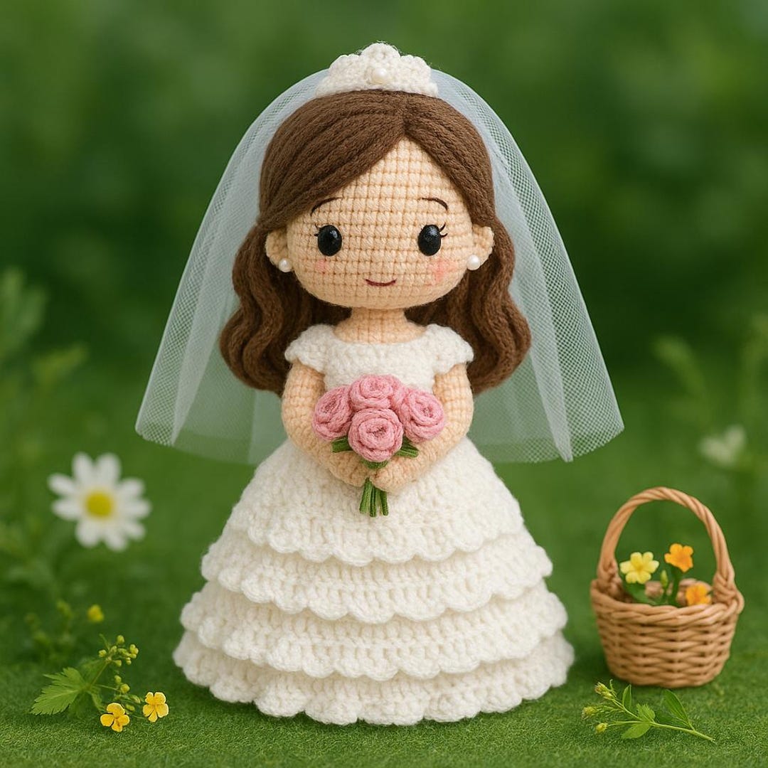 Bride Doll Crochet Pattern PDF – Amigurumi Wedding Doll, Beautiful ...