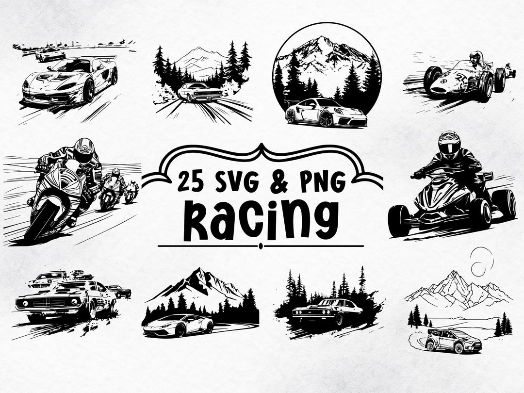 Racing Silhouette SVG Bundle | Speed Motorsport Race Car SVG PNG Cricut ...