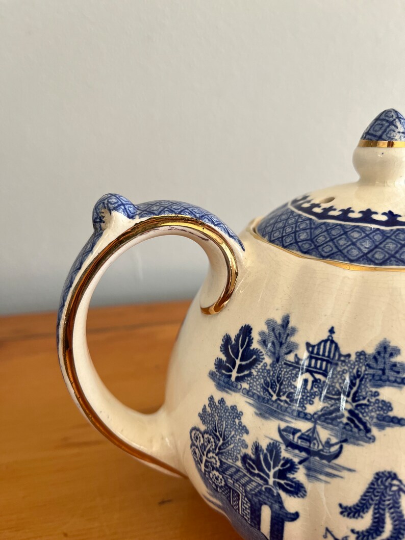 Blue Willow Teapot Sadler Transferware English 1930s - Etsy