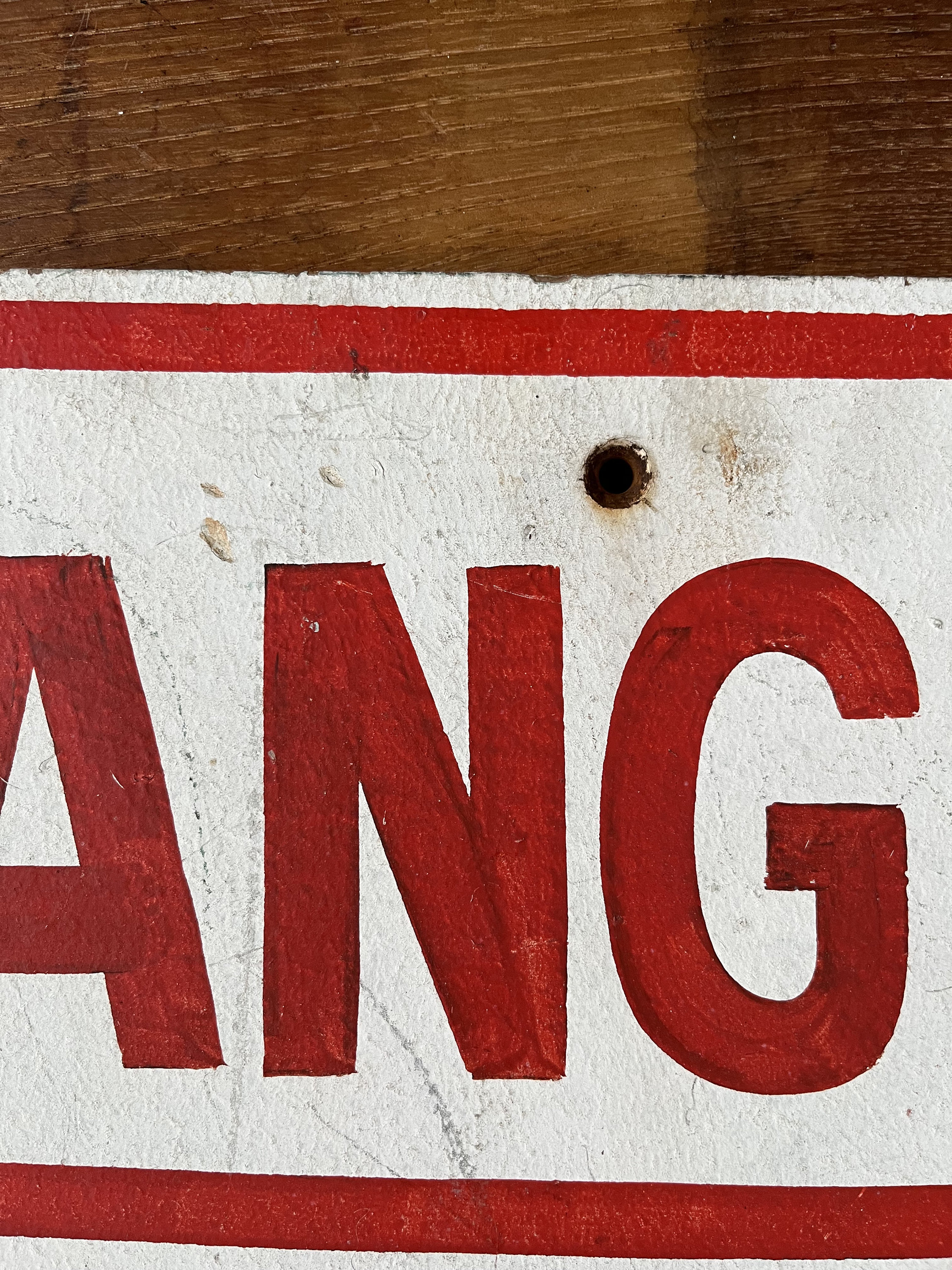 Lake Sign Danger Sign Hand Painted 1970s - Etsy