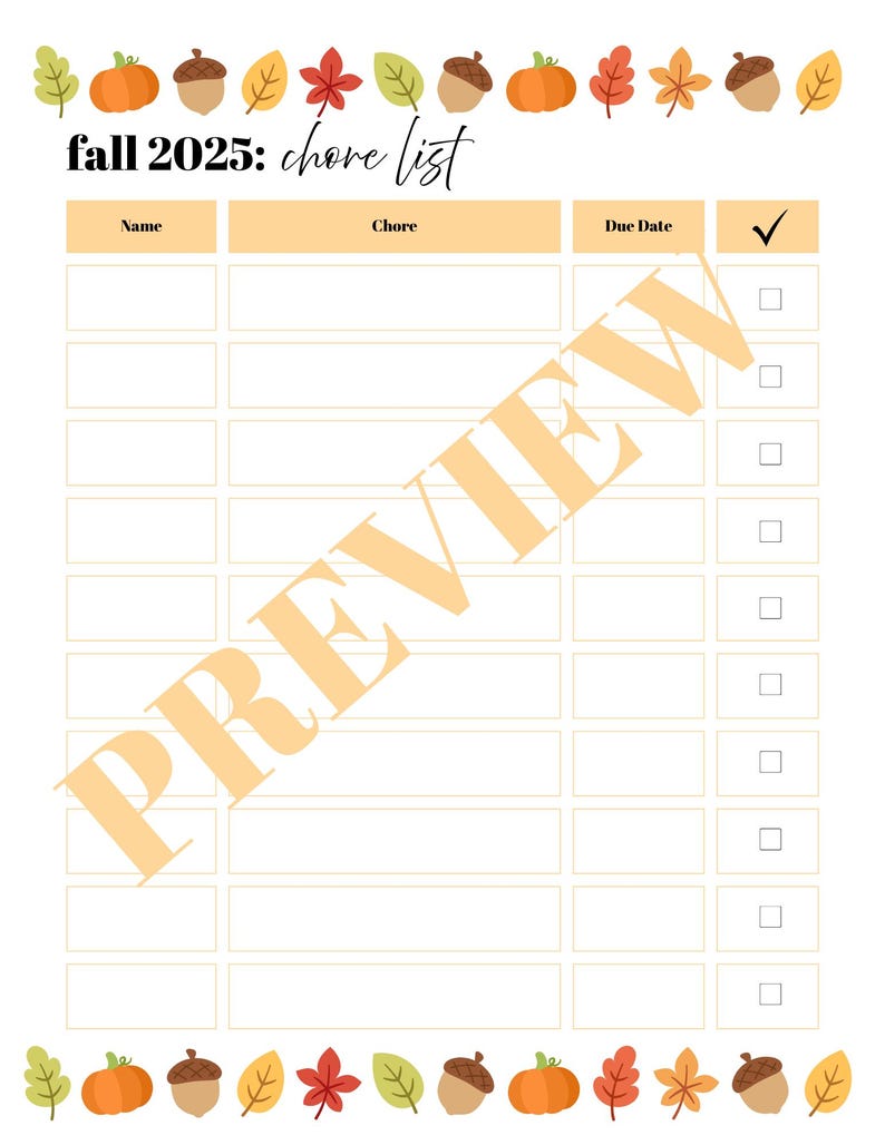 Fall Printable Bundle for Students | Kids Printable Homework Chart ...