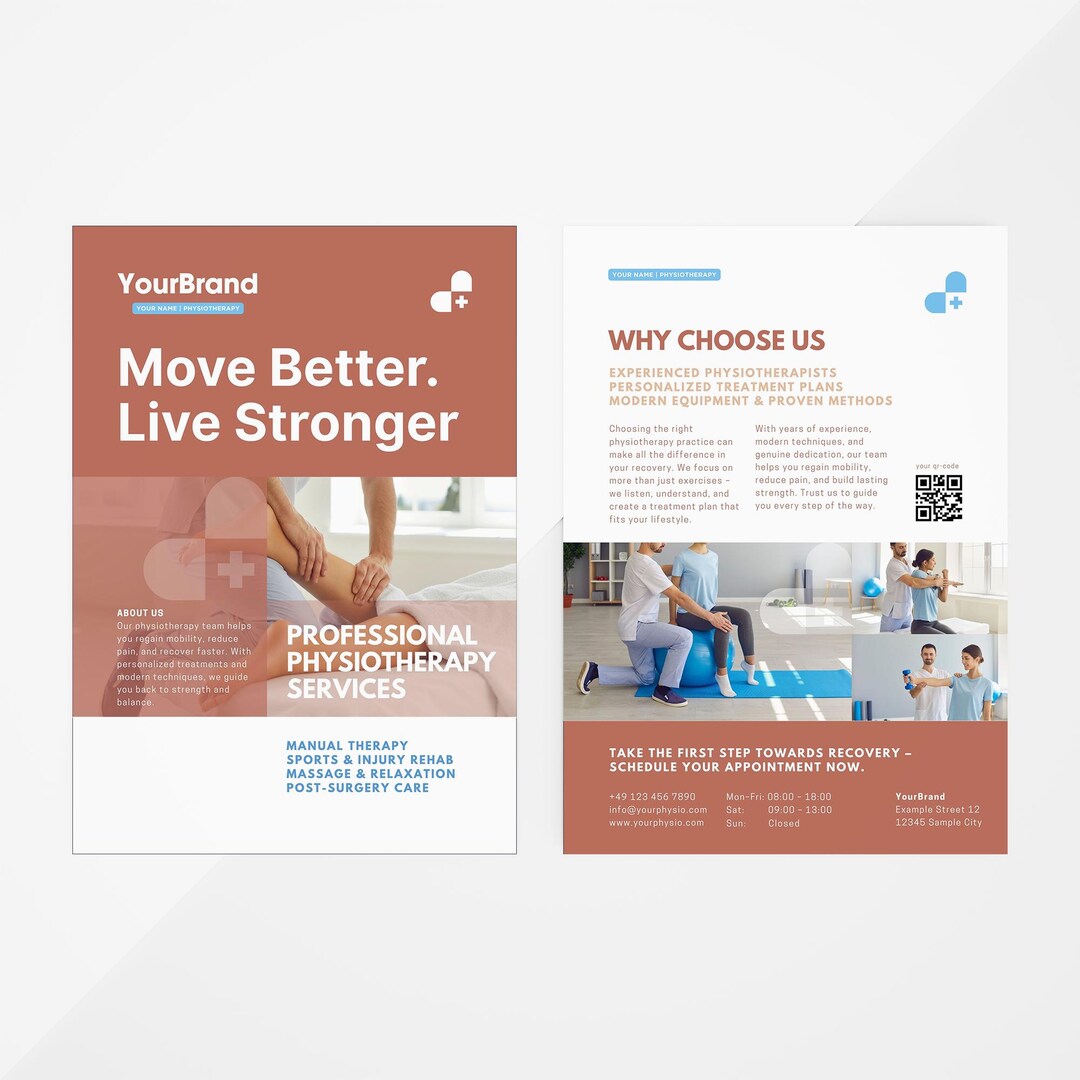 Physiotherapy Flyer Template | Healthcare and Clinic Brochure ...