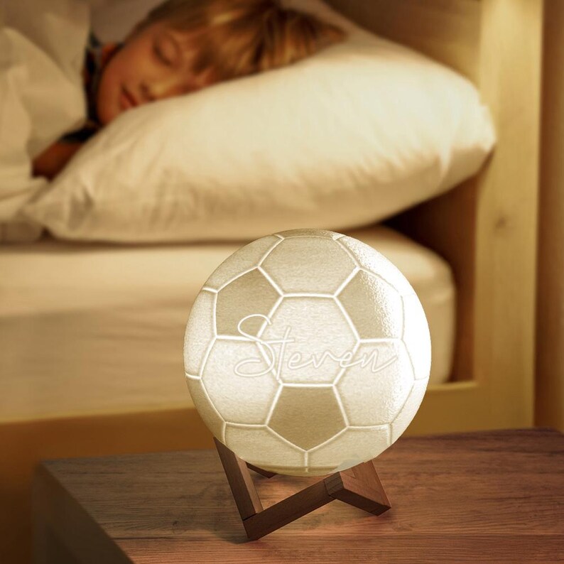 Personalized 3D Color Changing Football Night Light Custom Name Home ...