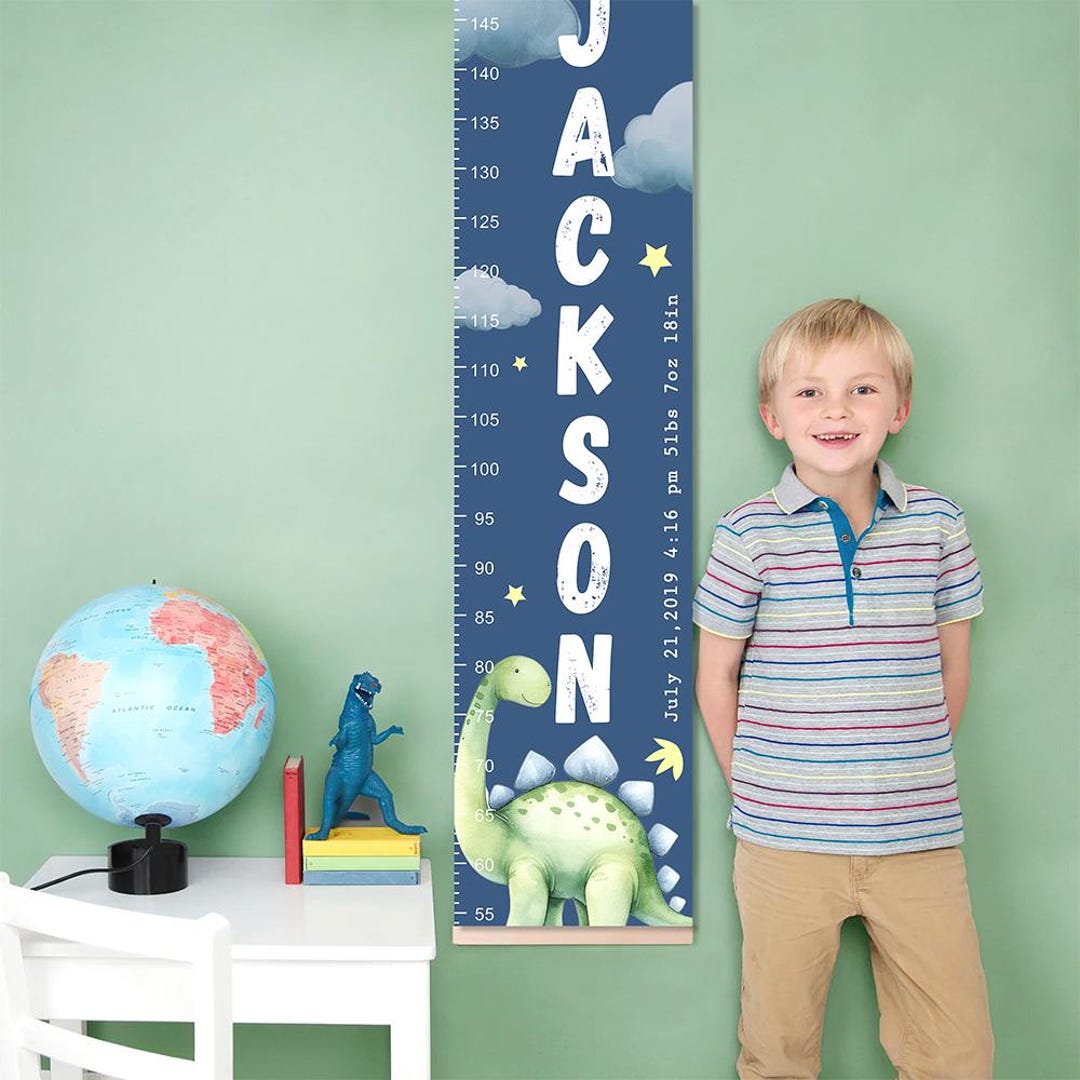 Personalized Cute Dinosaur Height Measure Ruler Custom Name Nursery ...