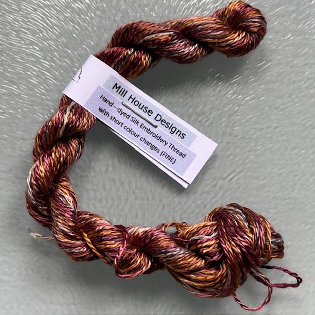 5fine Hand-dyed Silk Embroidery Threads With Short Colour Changes, Fine ...