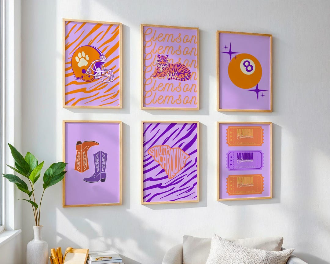 Clemson University Wall Art Prints: Dorm Decor (digital Download) - Etsy
