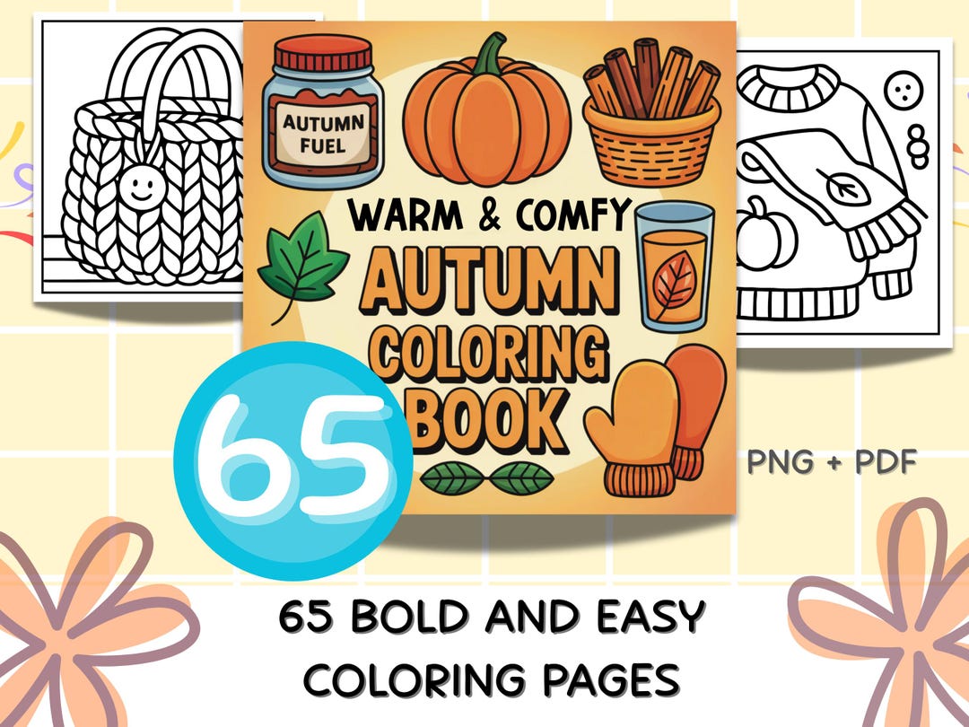 65 Autumn Coloring Pages PDF + PNG | Warm and Comfy Printable Fall Book ...