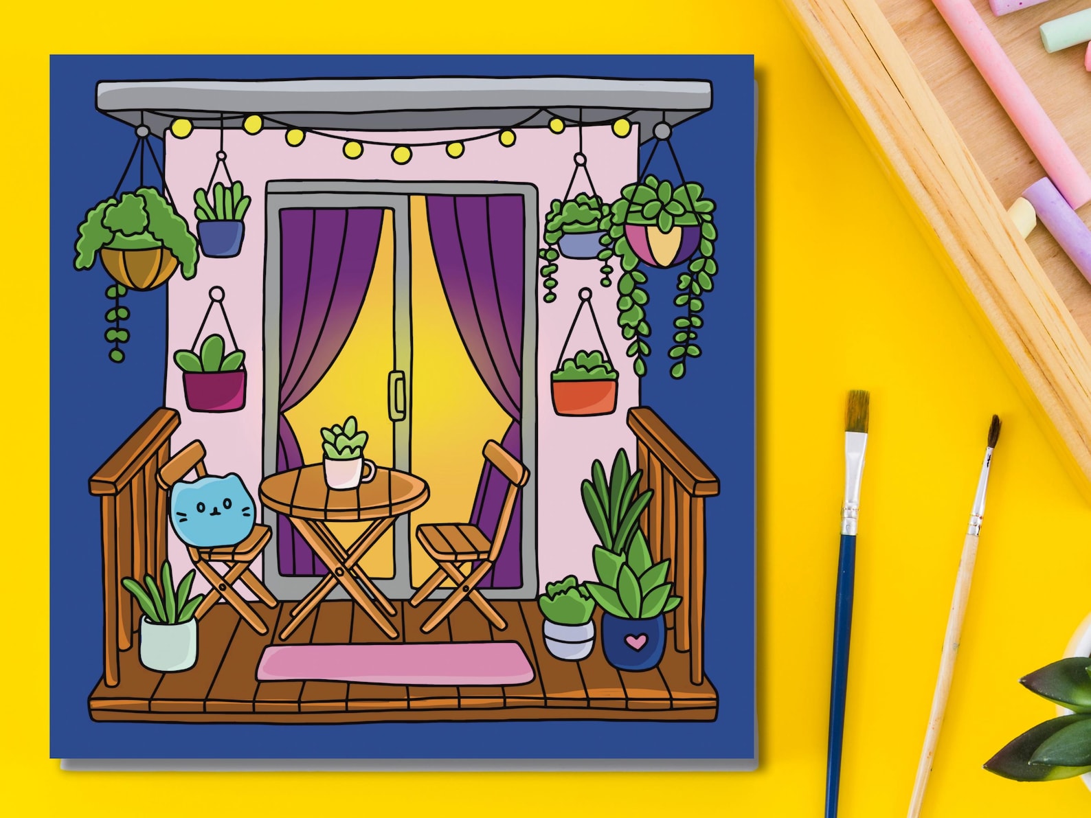Cozy Spaces Coloring Pages | 41 Relaxing Corners Coloring Book PDF ...