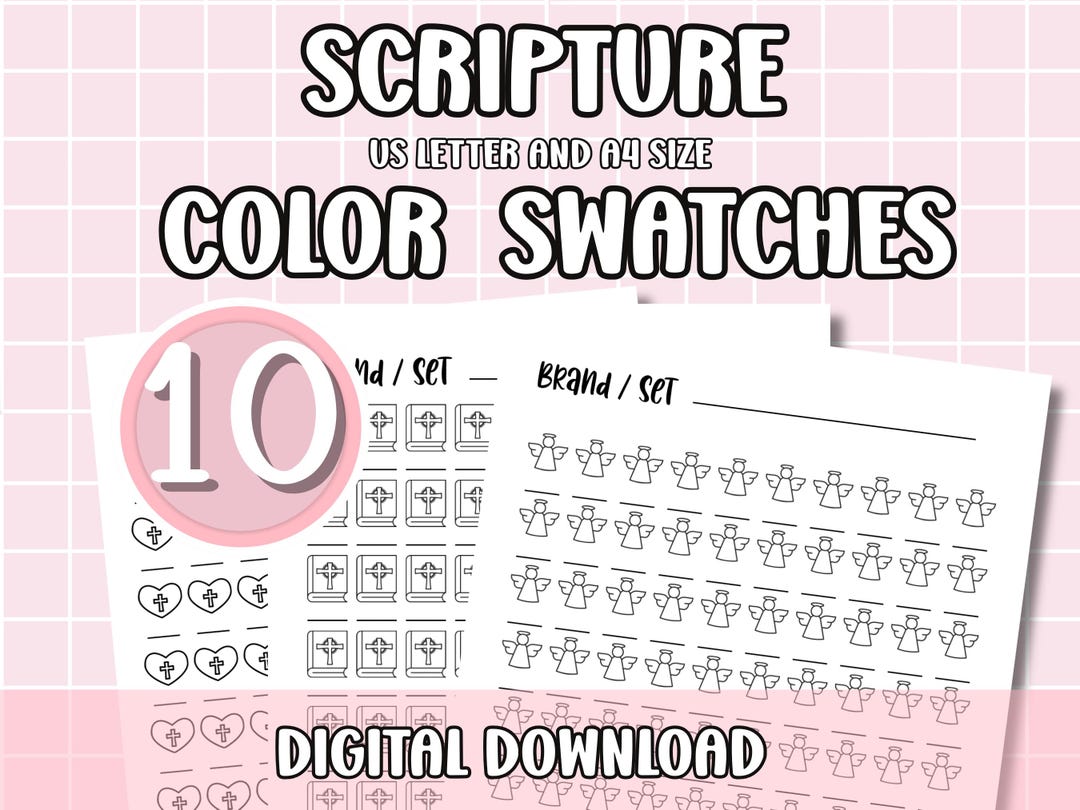 Faith Color Swatch Sheets: Bible Journaling, Printable Christian Art ...