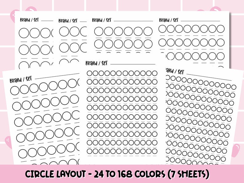 21 Sheets Printable Color Swatch Chart Bundle , Instant Download - Etsy