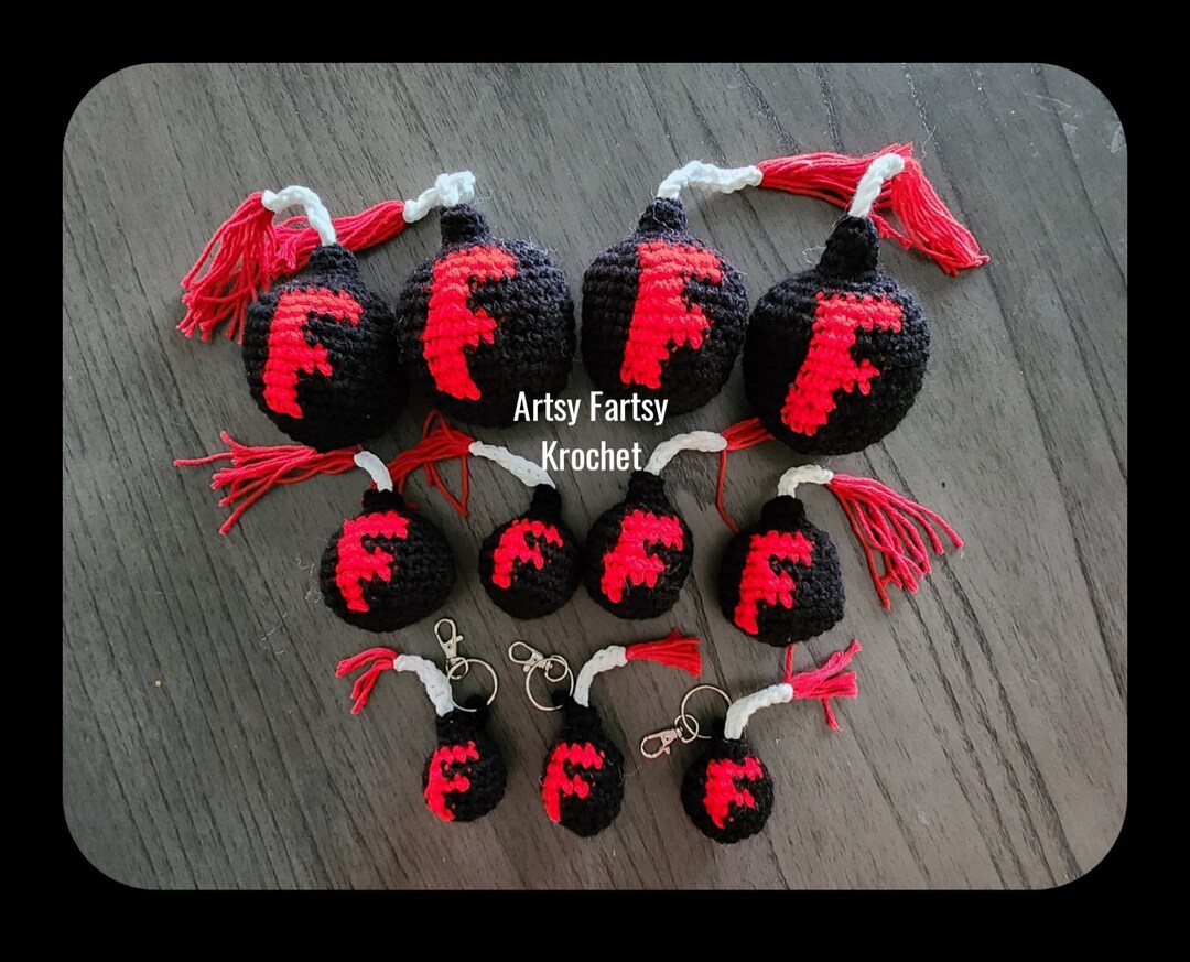 1 F-bomb Keychain, Bookbag Purse Charm,crochet Frustration Ball, Gag ...