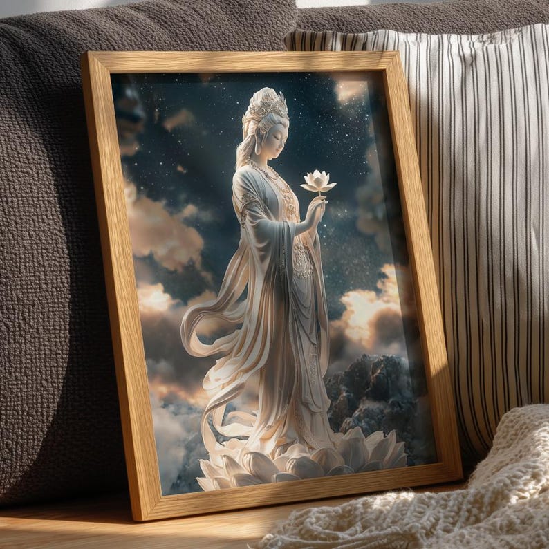 408 Kannon Bodhisattva — Compassion and Healing Lotus Under the Starry ...