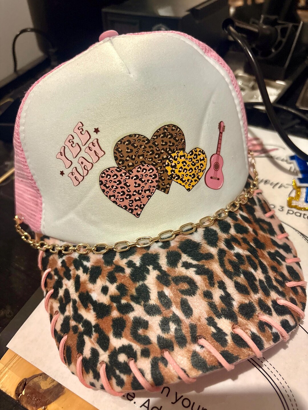 Custom Hats Trucker Hats DTF Gold Chain - Etsy