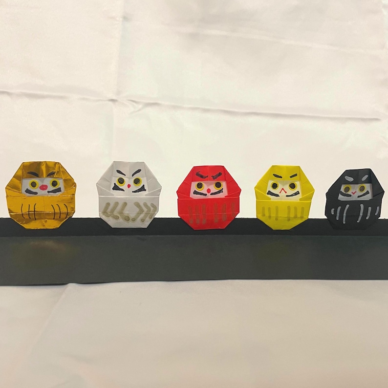 Origami Daruma Doll Set – Handmade Japanese Paper Art | Lucky Charm ...