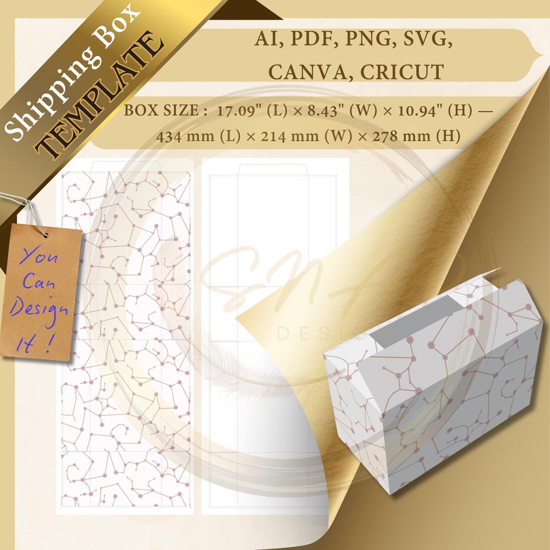 Shipping Box Template | Corrugated Box SVG for Cricut & Silhouette ...