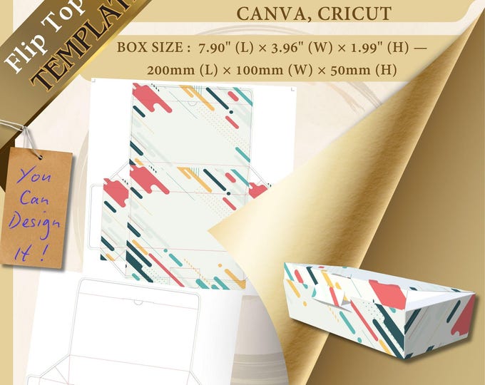 3D Box Svg, Flip Top Box, Box Template, Packaging Box Svg, Cut Files ...