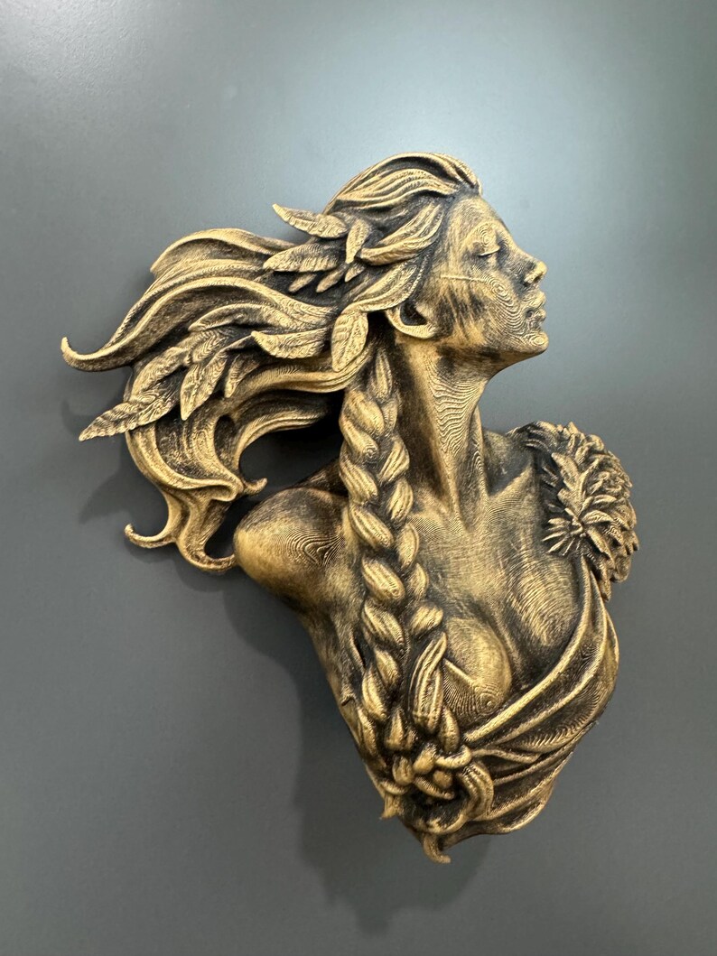 Freya Norse Goddess Wall Sculpture Bronze Style Bust Mythology Decor ...