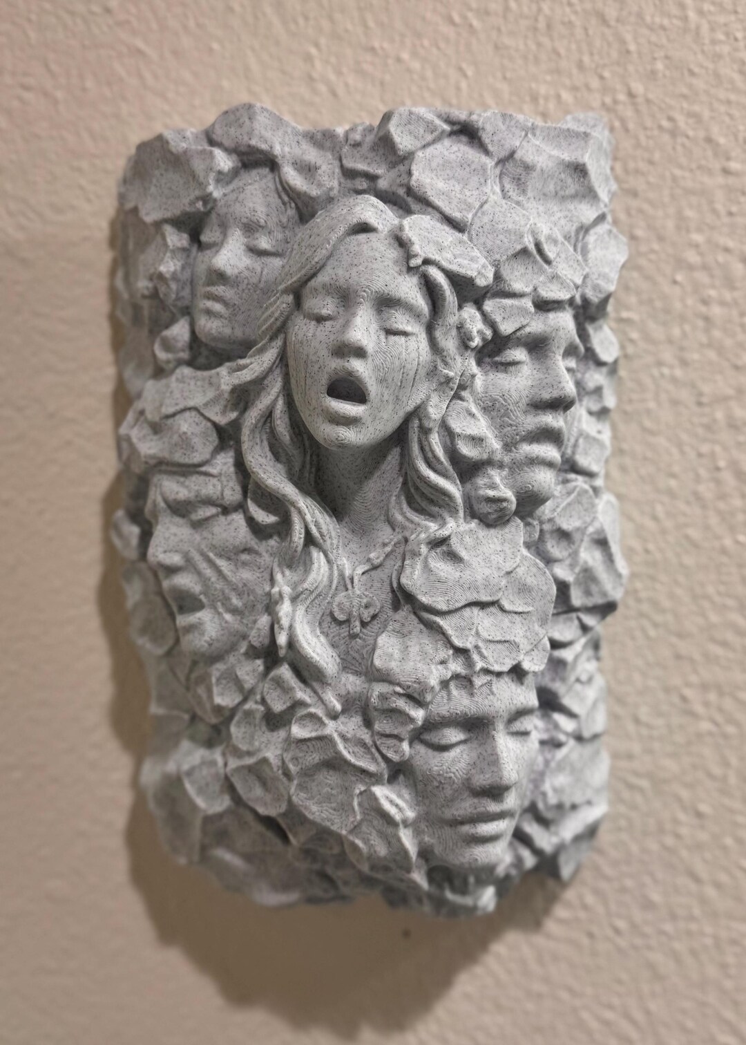 Gothic Stone Face Wall Art, Dark Fantasy Wall Sculpture, Gothic Home ...