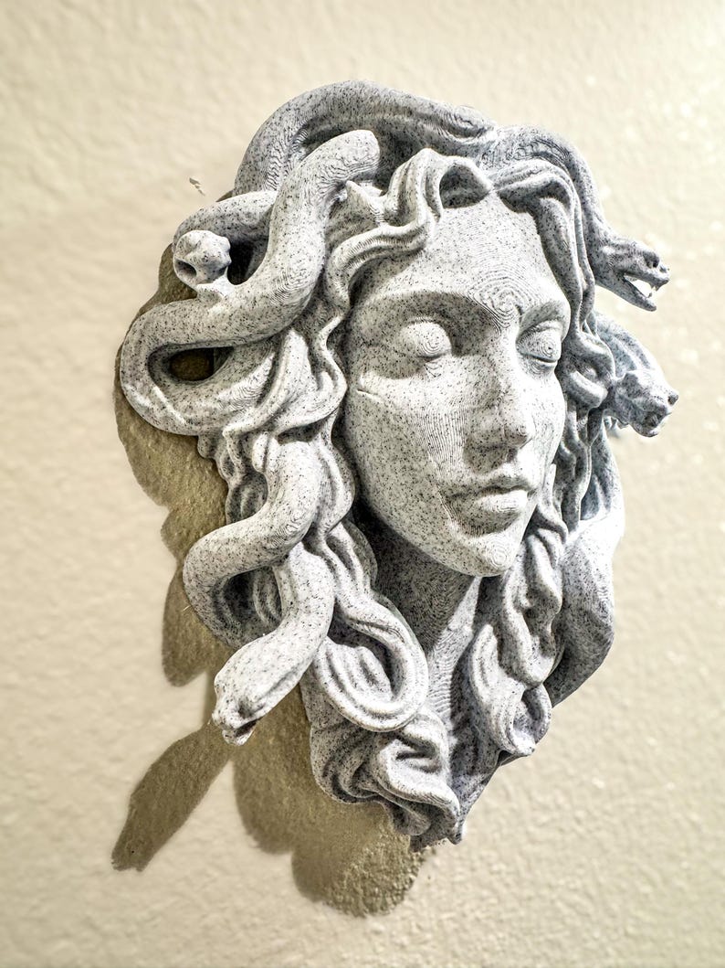 Medusa Wall Sculpture | Stone Look Medusa Head Wall Art | Gothic ...