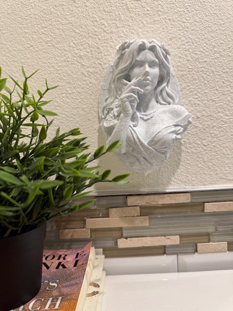 Persephone Wall Sculpture, Queen of the Underworld Gothic Bust, Smoking ...