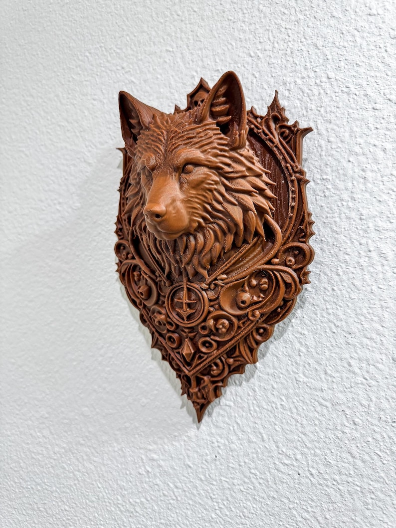 Gothic Wolf Wall Decor, Ornate Wolf Head Wall Plaque, Fantasy Wolf Home ...