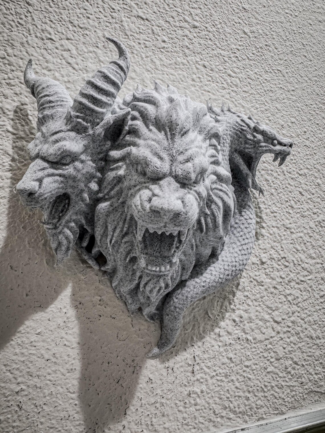 Chimera Wall Sculpture - Stone Finish Mythical Beast Decor- Gothic ...