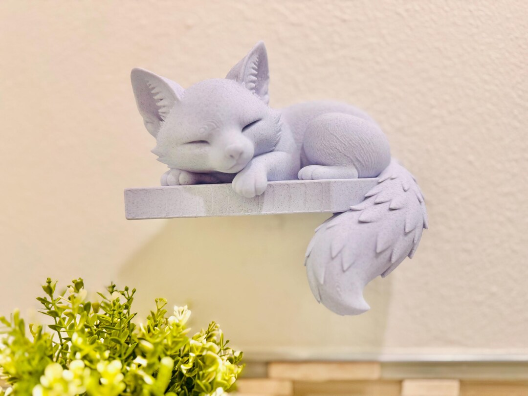 Sleeping Fox Shelf Sitter – Cute Woodland Fox Figurine – Nursery Wall ...