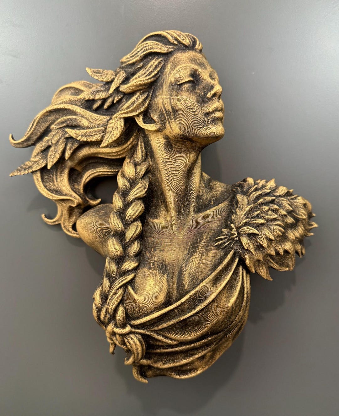 Freya Norse Goddess Wall Sculpture Bronze Style Bust Mythology Decor ...