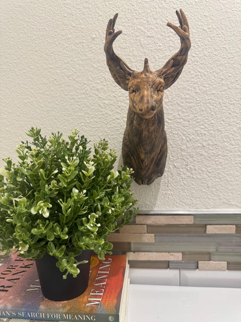 Faux Deer Head Wall Mount: Gold & Bronze Rustic Cabin Decor - Etsy