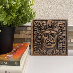 Aztec Warrior Wall Art: Bronze Stone Look, Tribal Decor (6x6 Inches) - Etsy