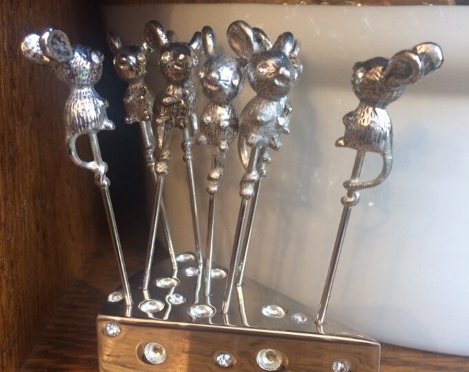 Figural Cocktail Picks Mice & Cheese Godinger Silver Co. - Etsy