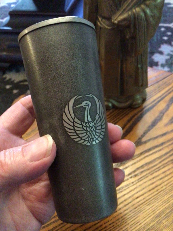 Antique Pewter Saki Pitcher With Japanese Family Crests - Etsy