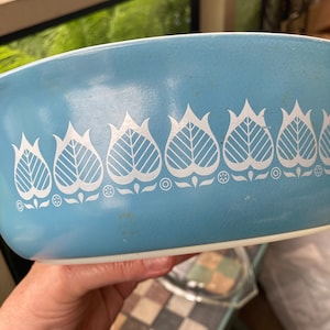 Rare Pyrex Casserole Blue Tulip ! - Etsy