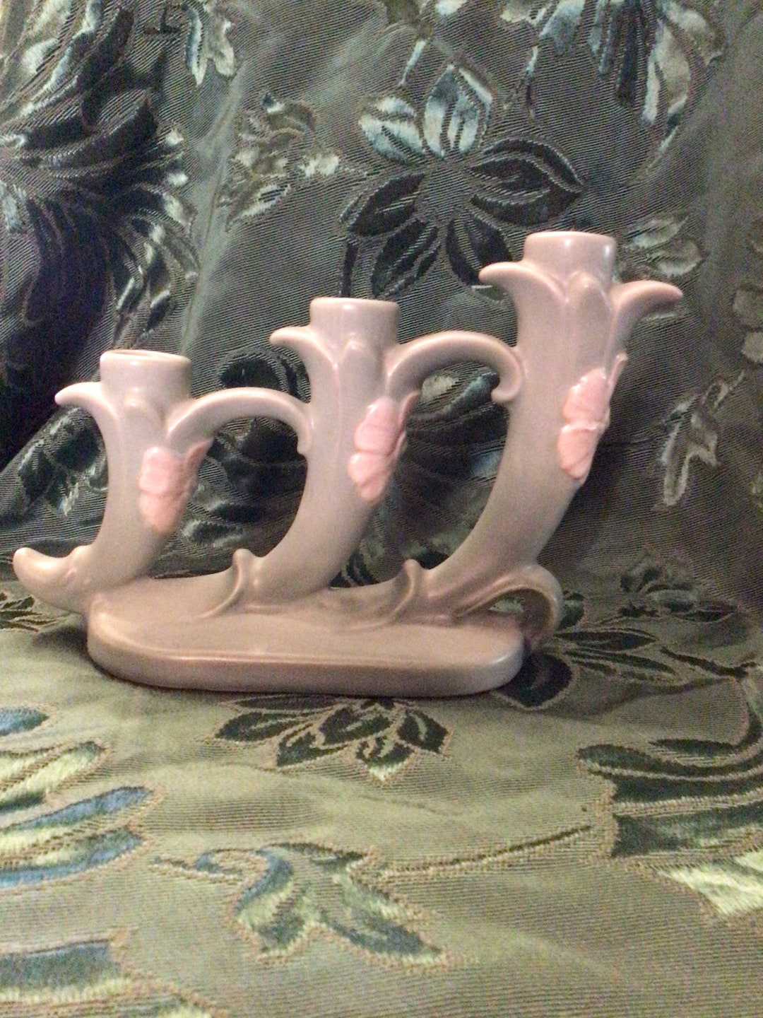 Weller Wild Rose Triple Candleholder Gorgeous Etsy