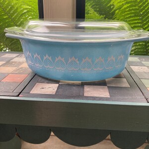 Rare Pyrex Casserole Blue Tulip ! - Etsy