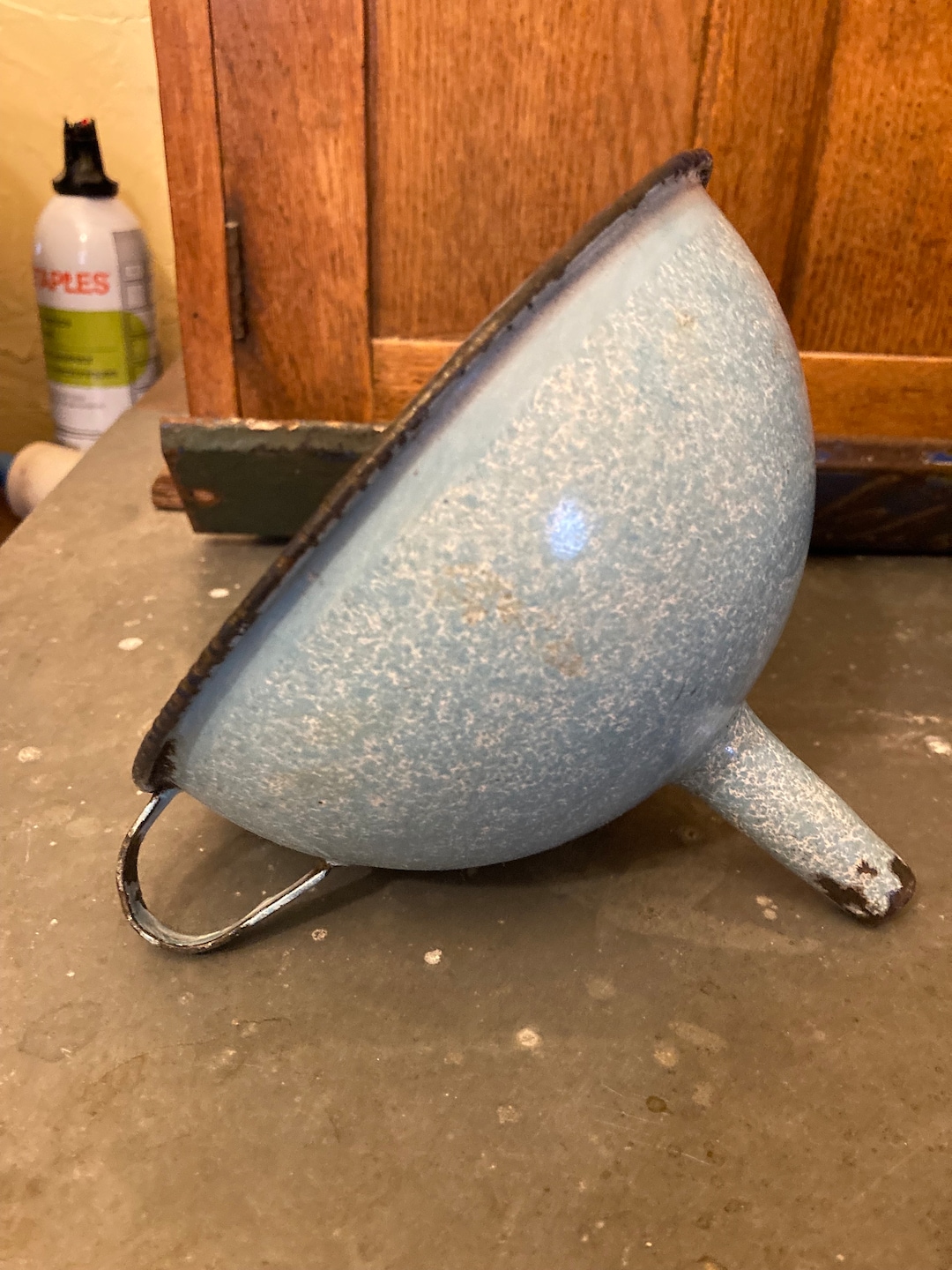 Enamel Blue Graniteware Large Funnel - Etsy