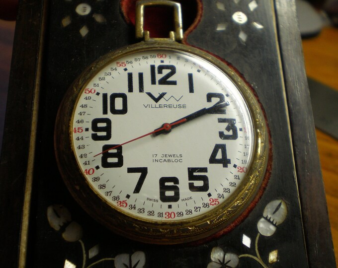 Vintage Villereuse Swiss Pocket Watch With Etched Scene - Etsy
