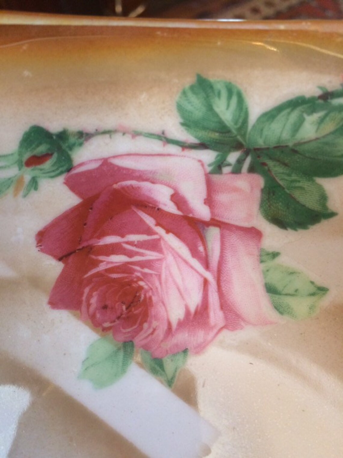 German Lusterware Art Deco Bowl With Roses | Etsy